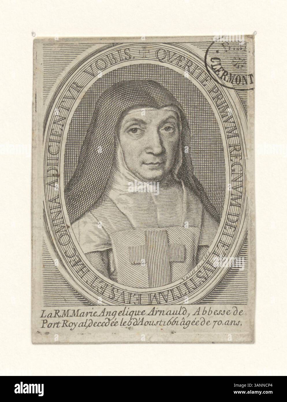 This print commemorates the death of Marie Angelique Arnauld, Abbess of ...