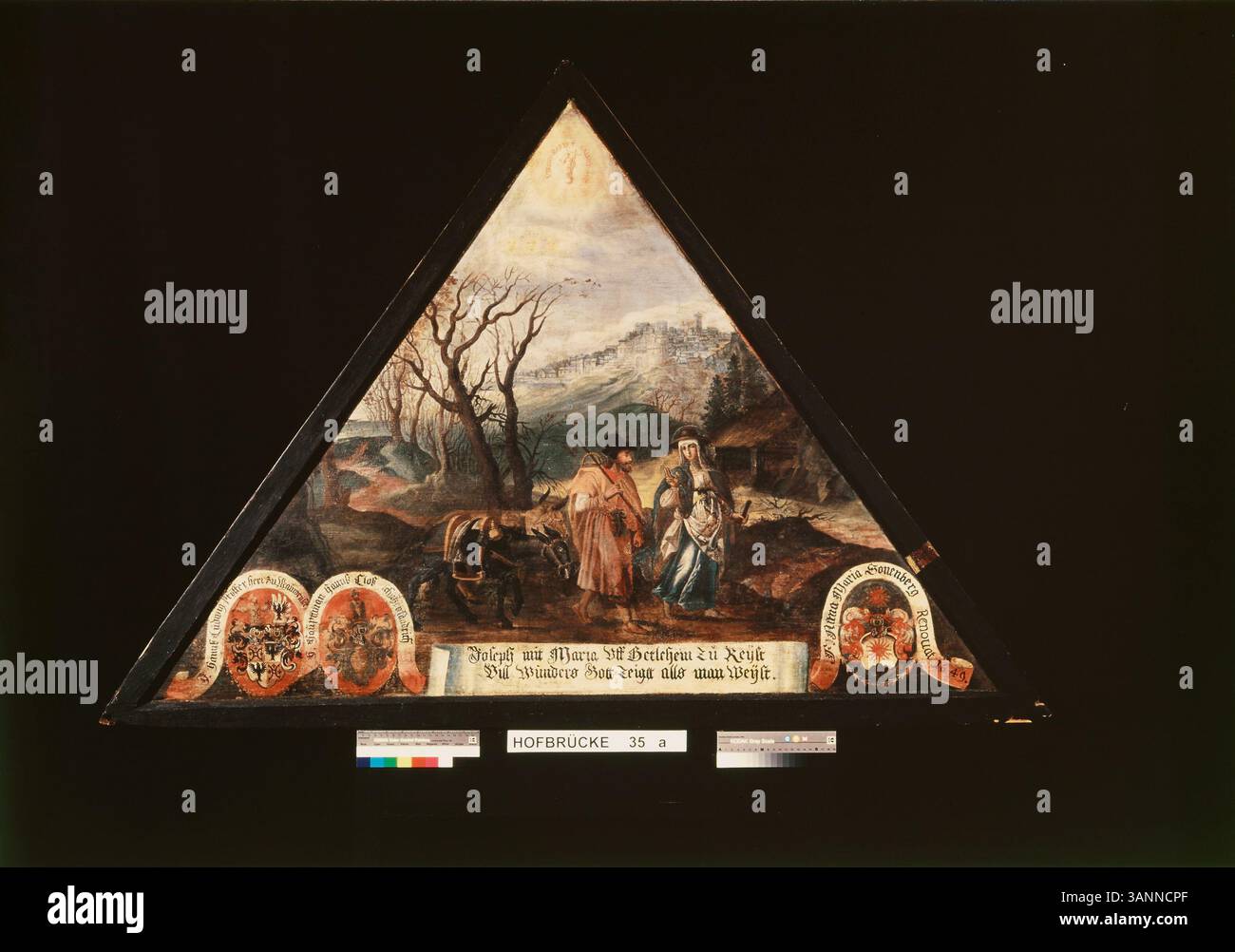 This painting portrays Mary and Joseph's journey to Bethlehem for the ...