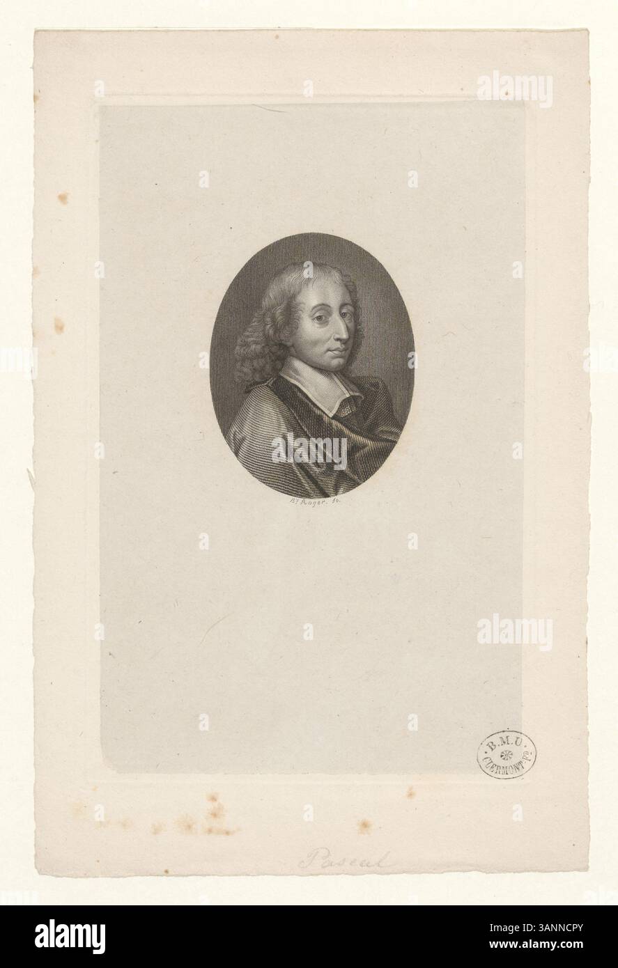 This intaglio print from the Boyer collection features Blaise Pascal ...