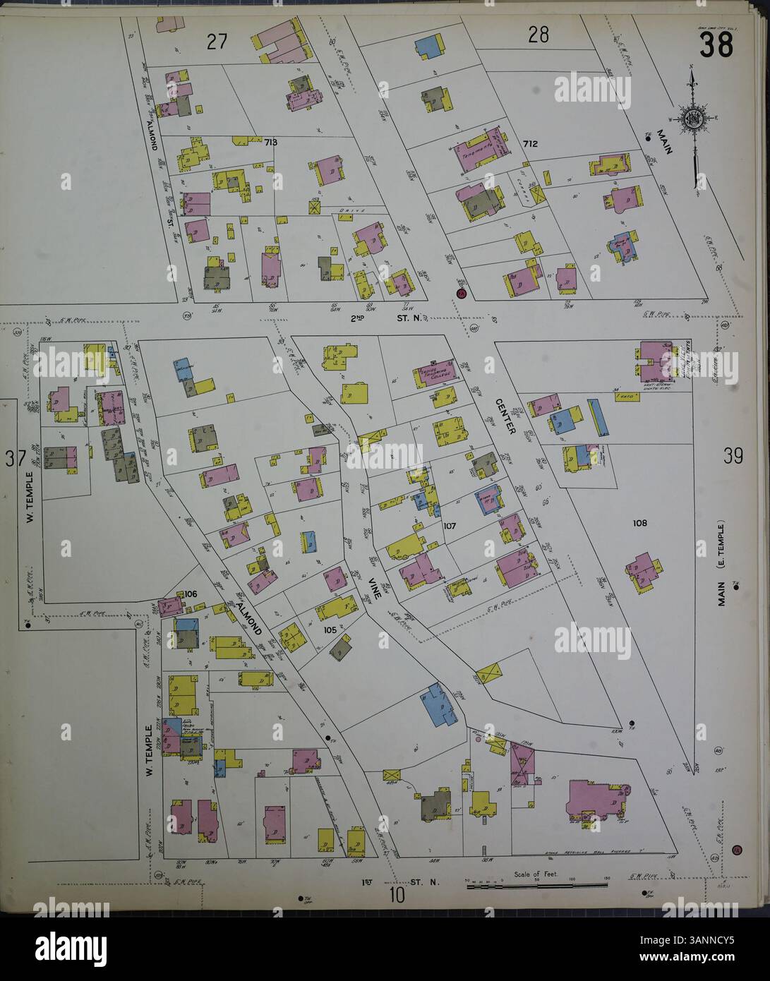 This 1911 Sanborn Fire Insurance Map of Salt Lake City provides details ...