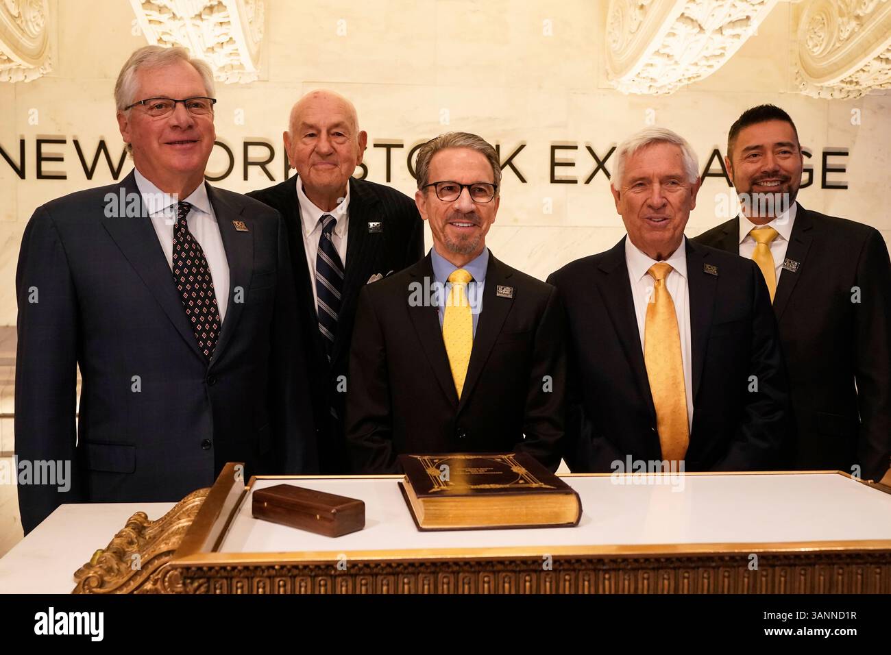 Current, former and incoming Caterpillar CEO's pose for photos on the ...