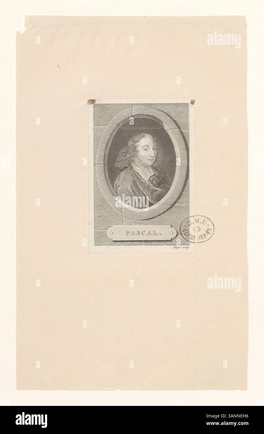 This intaglio print from the Boyer collection features Blaise Pascal ...