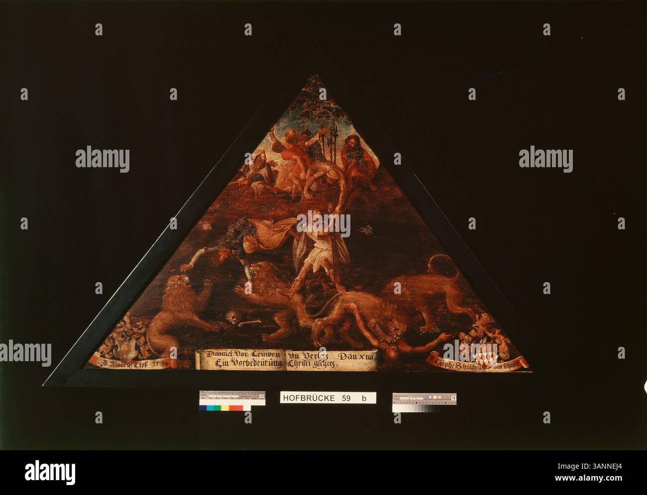 This painting illustrates the biblical story of Daniel being freed from ...