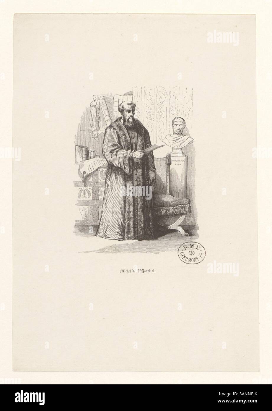This lithograph, part of the Boyer collection, depicts Michel de l ...