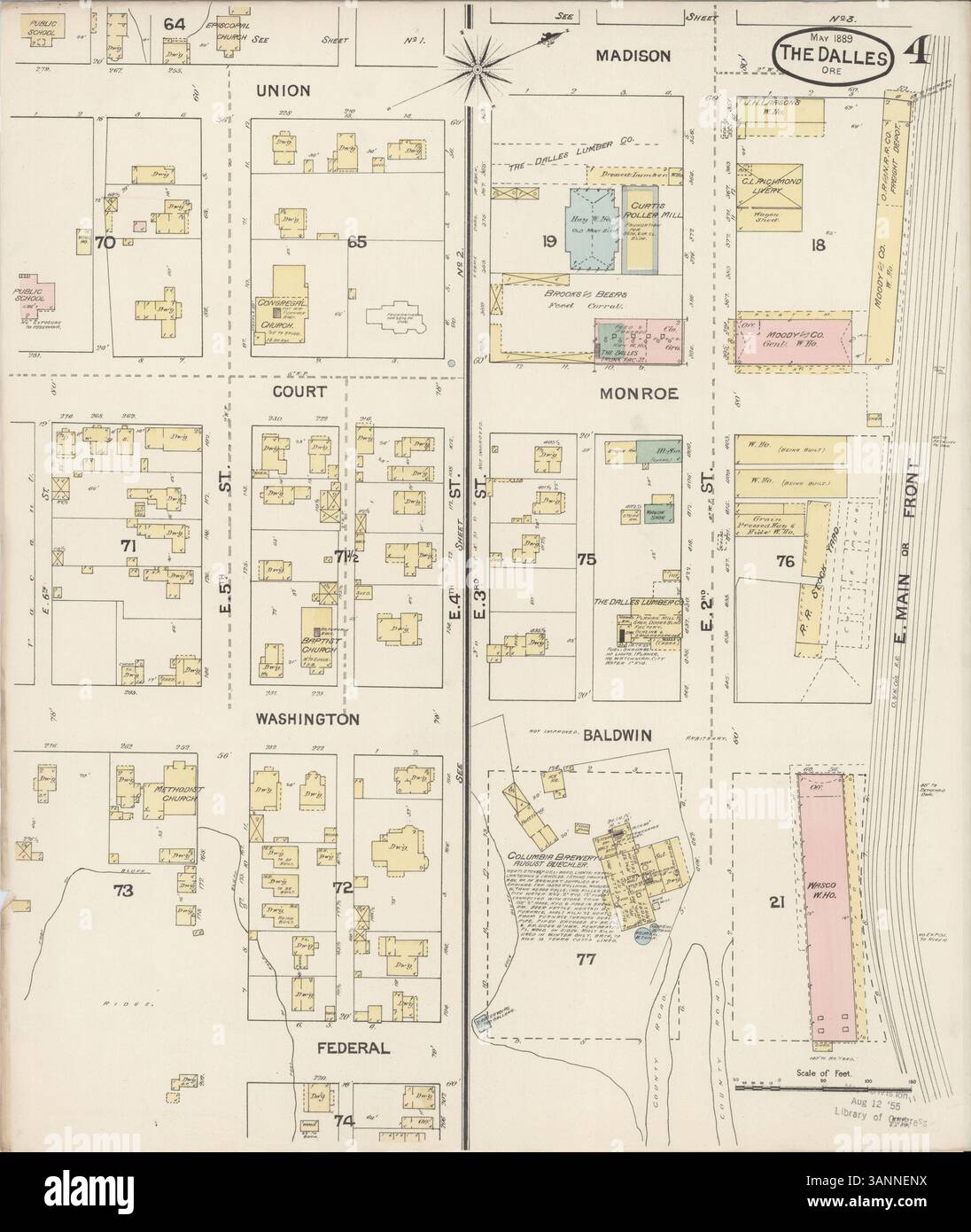 This 1889 Sanborn Fire Insurance Map of The Dalles, Wasco County ...