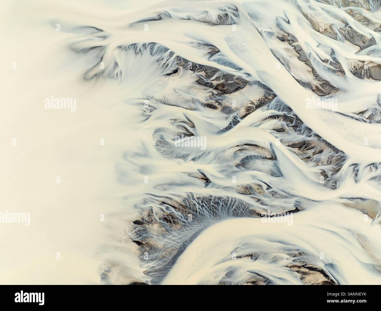 Aerial view of a beautiful and serene river meandering through a scenic ...