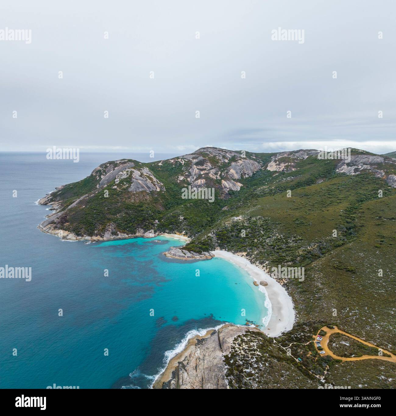 Aerial view of Little Beach, Nanarup, Western Australia, Australia ...
