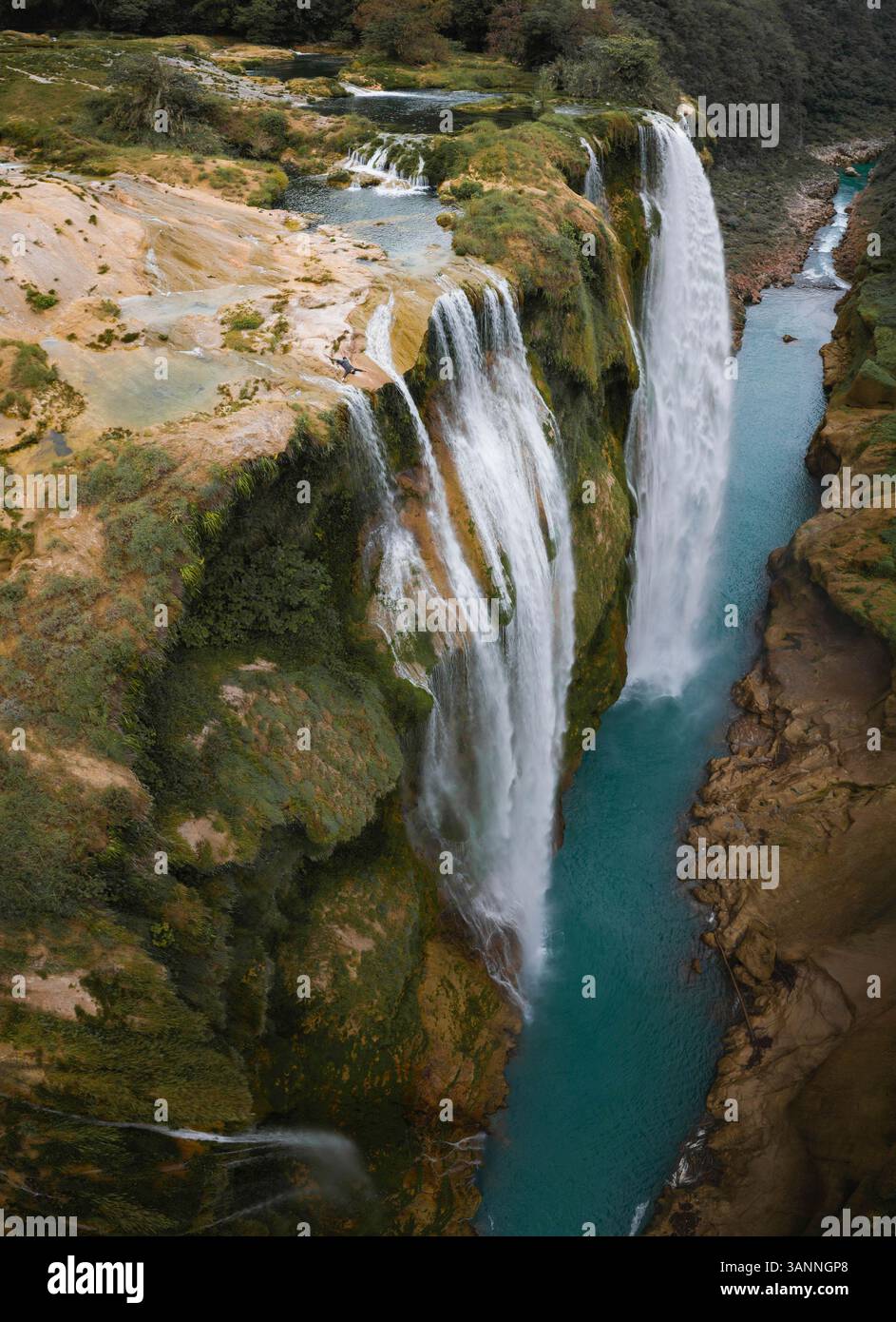 Aerial view of Tamul Huasteca waterfall, Potosina, Mexico Stock Photo ...