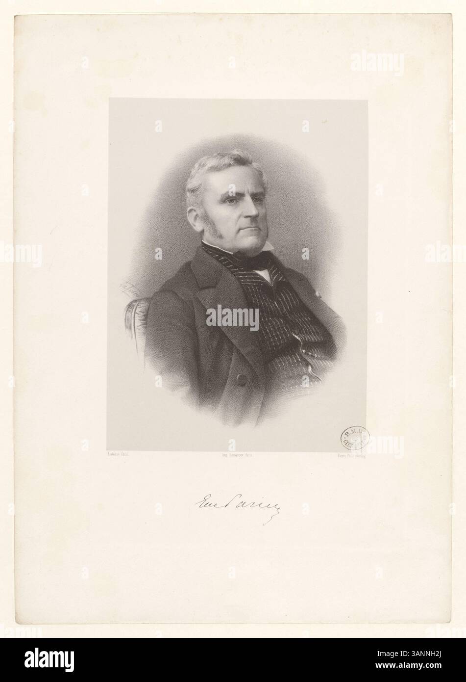 The 'Boyer 2025' lithograph captures Félix Esquirou de Parieu, a French ...