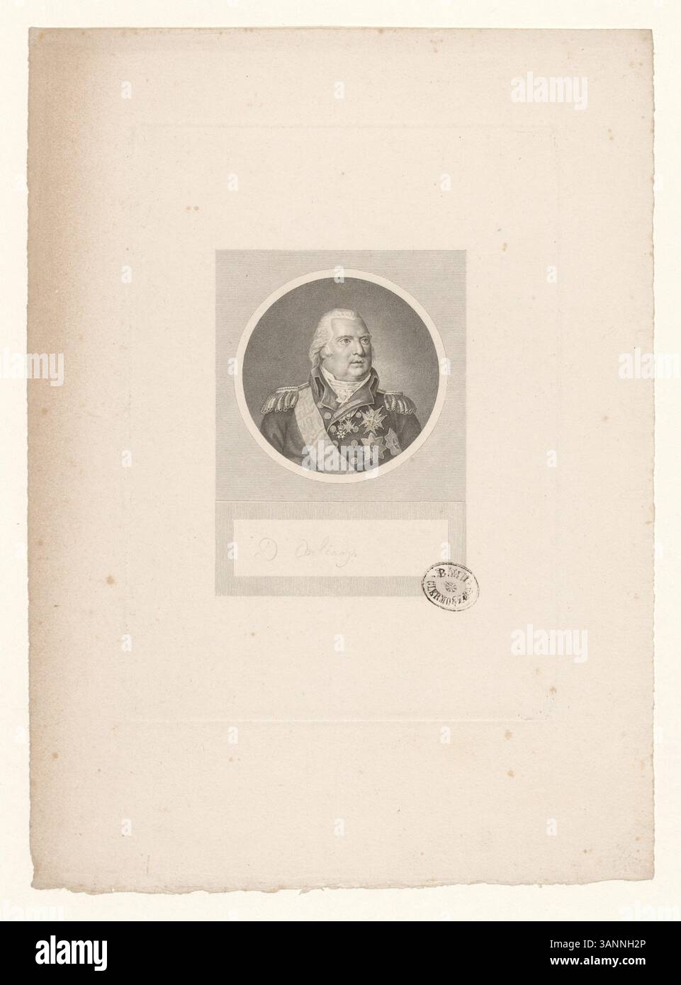 This print features Louis Philippe II, Duke of Orléans, a prominent ...