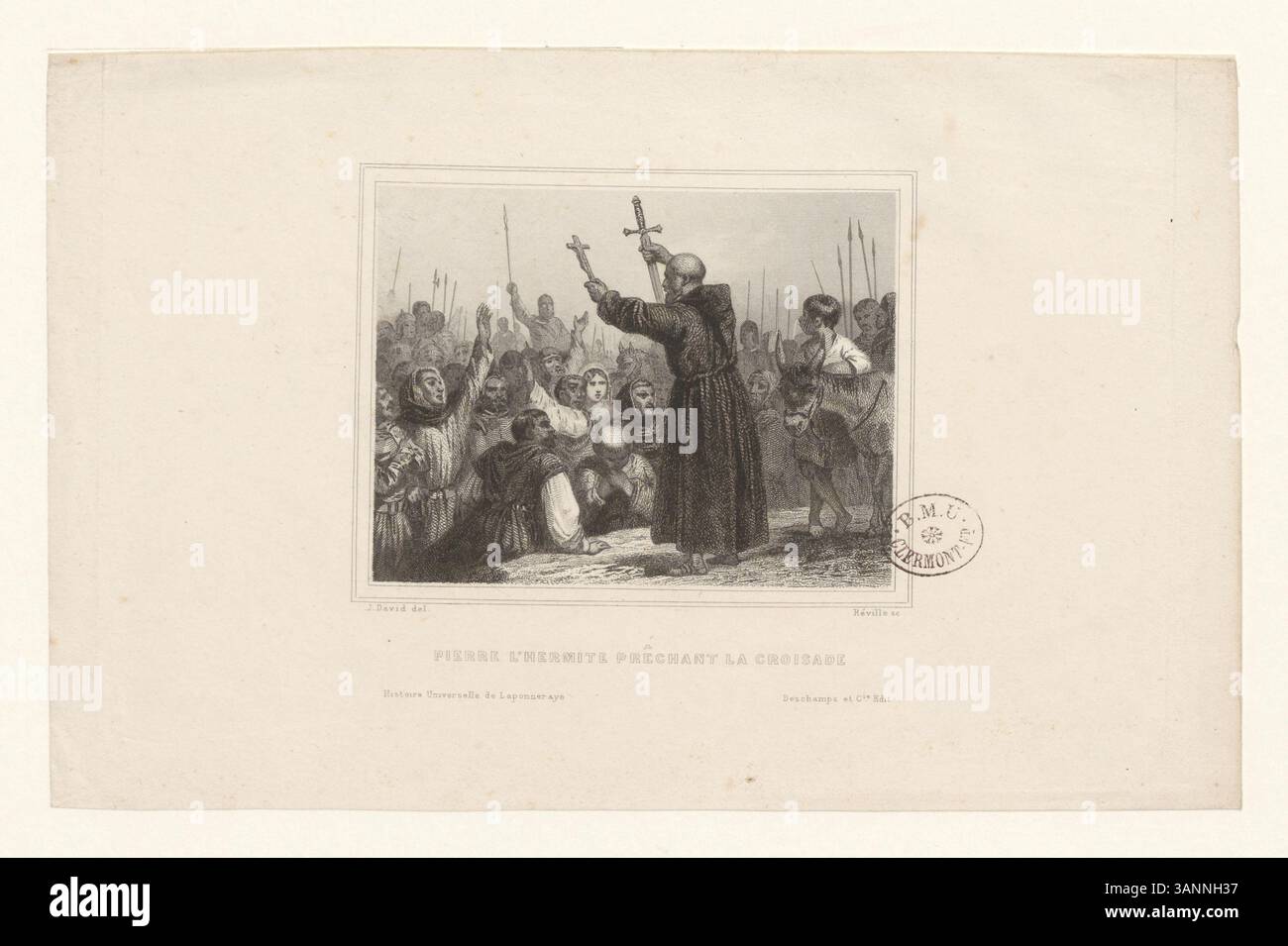 This intaglio print by Albert Laponneraye captures Pierre l'Hermite ...