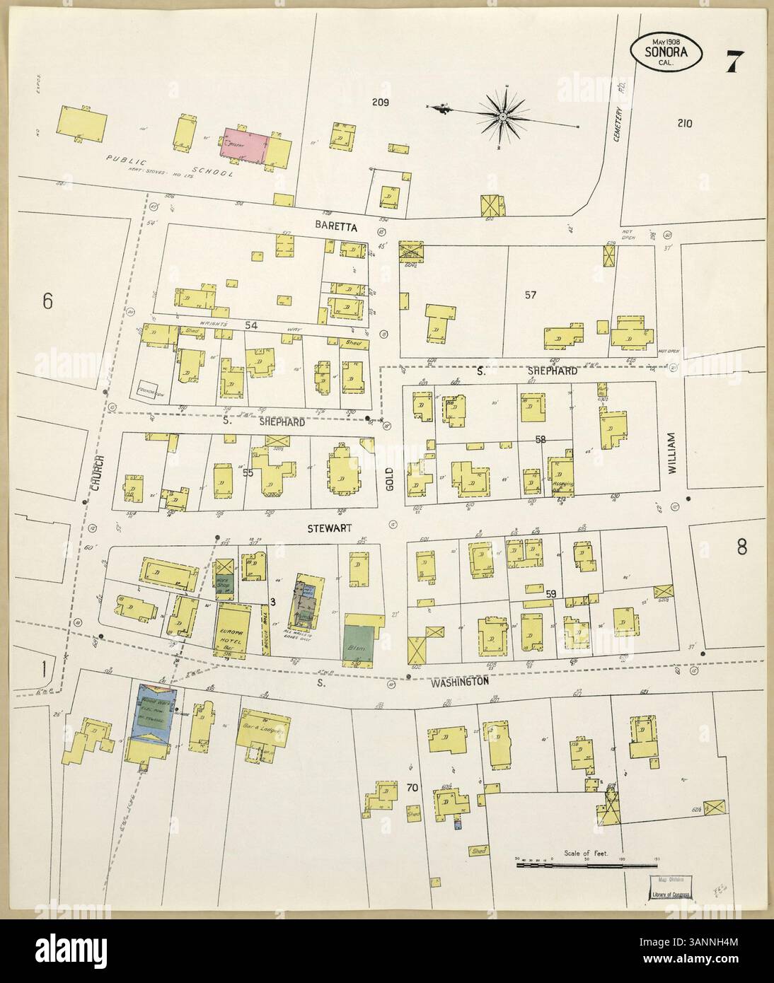 The 1908 Sanborn Fire Insurance map of Sonora, California, offers a ...