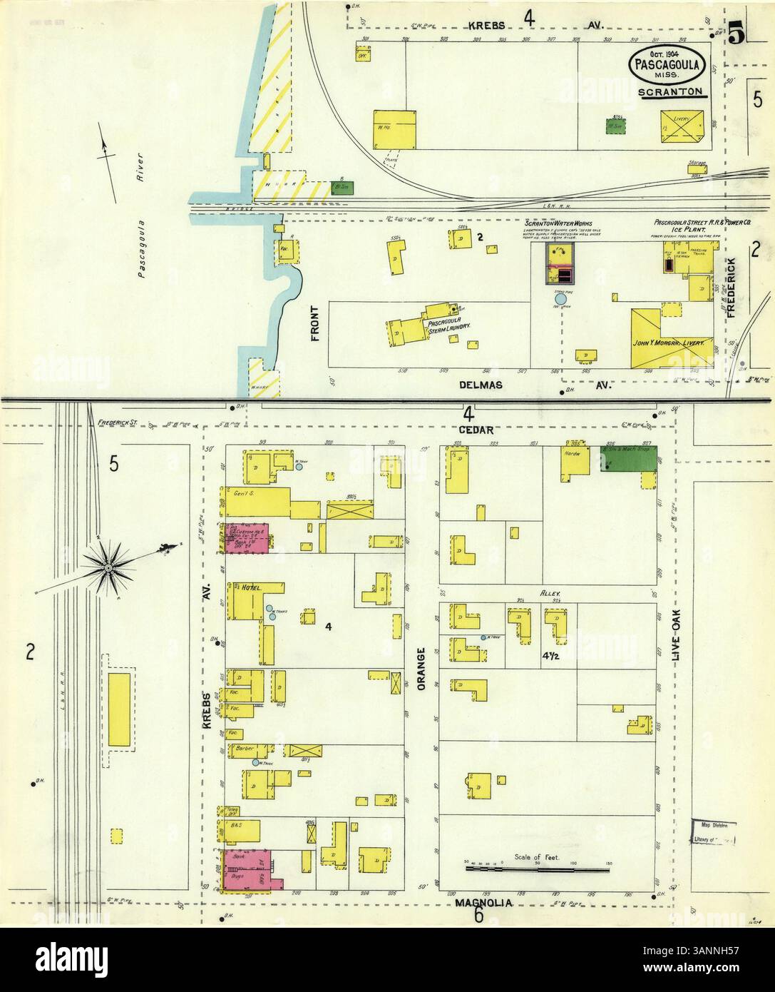 This map from October 1904 details the streets, buildings, and fire ...