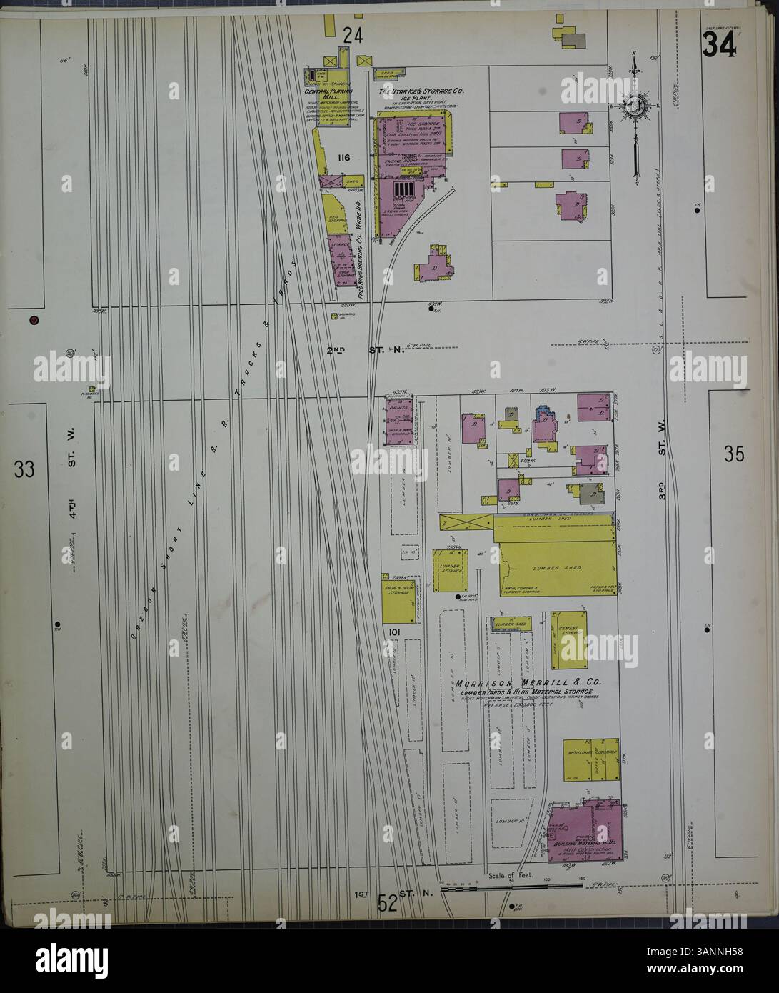 Sanborn Fire Insurance map from Salt Lake City, Utah, 1911, providing a ...