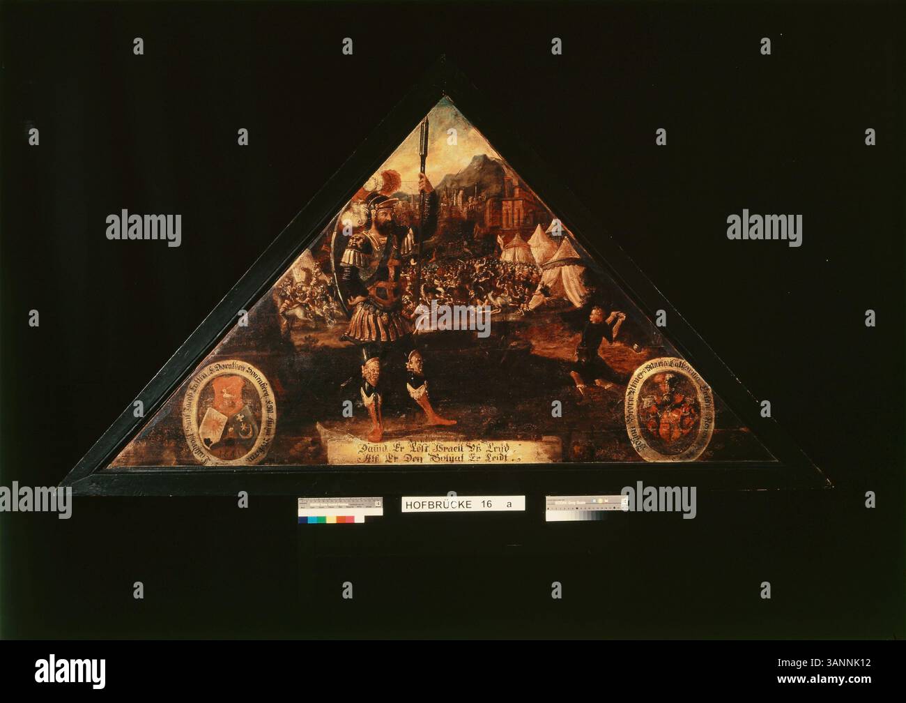 This painting depicts the famous biblical story of David defeating ...
