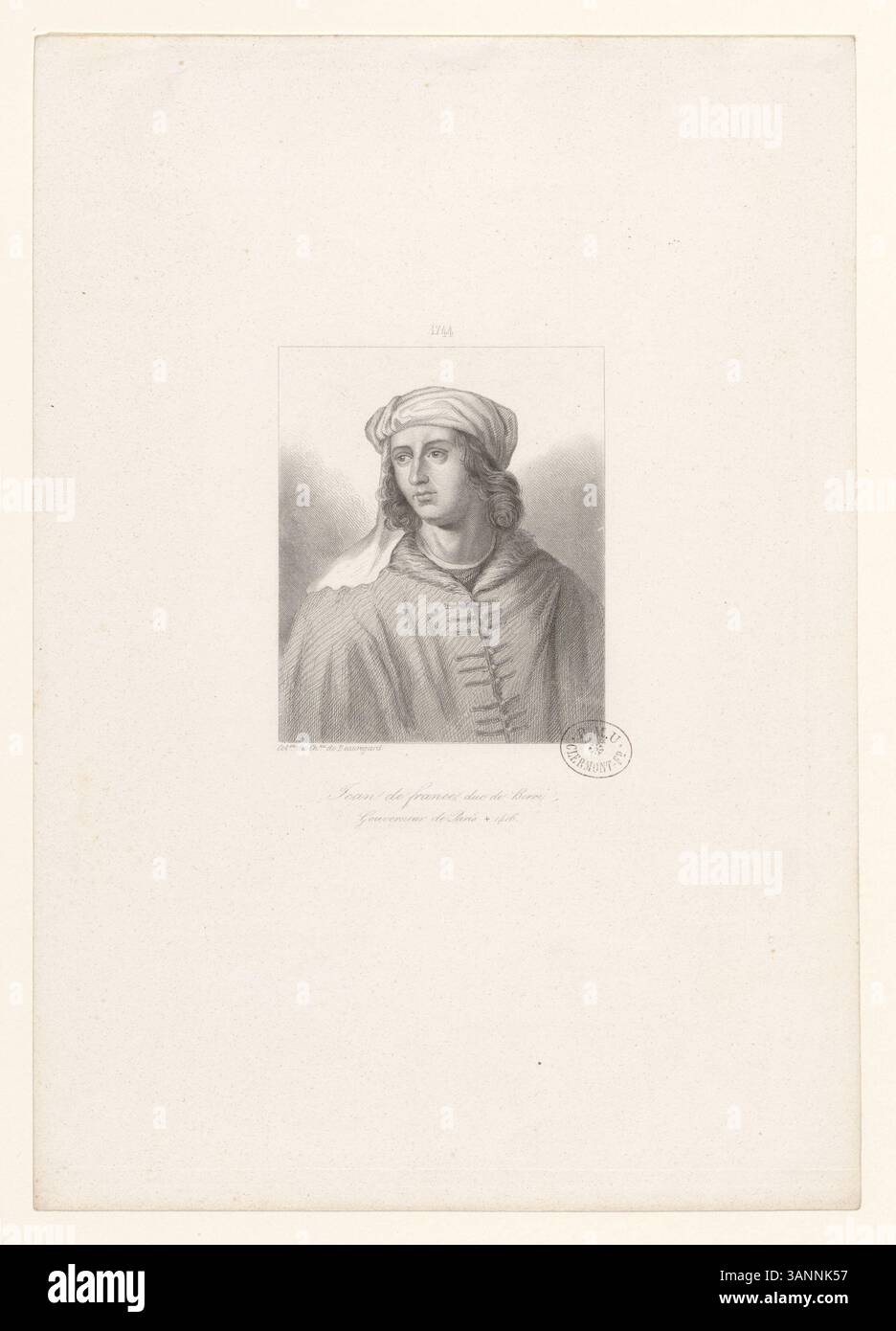 Intaglio print from the Boyer collection depicting Jean de France, Duke ...
