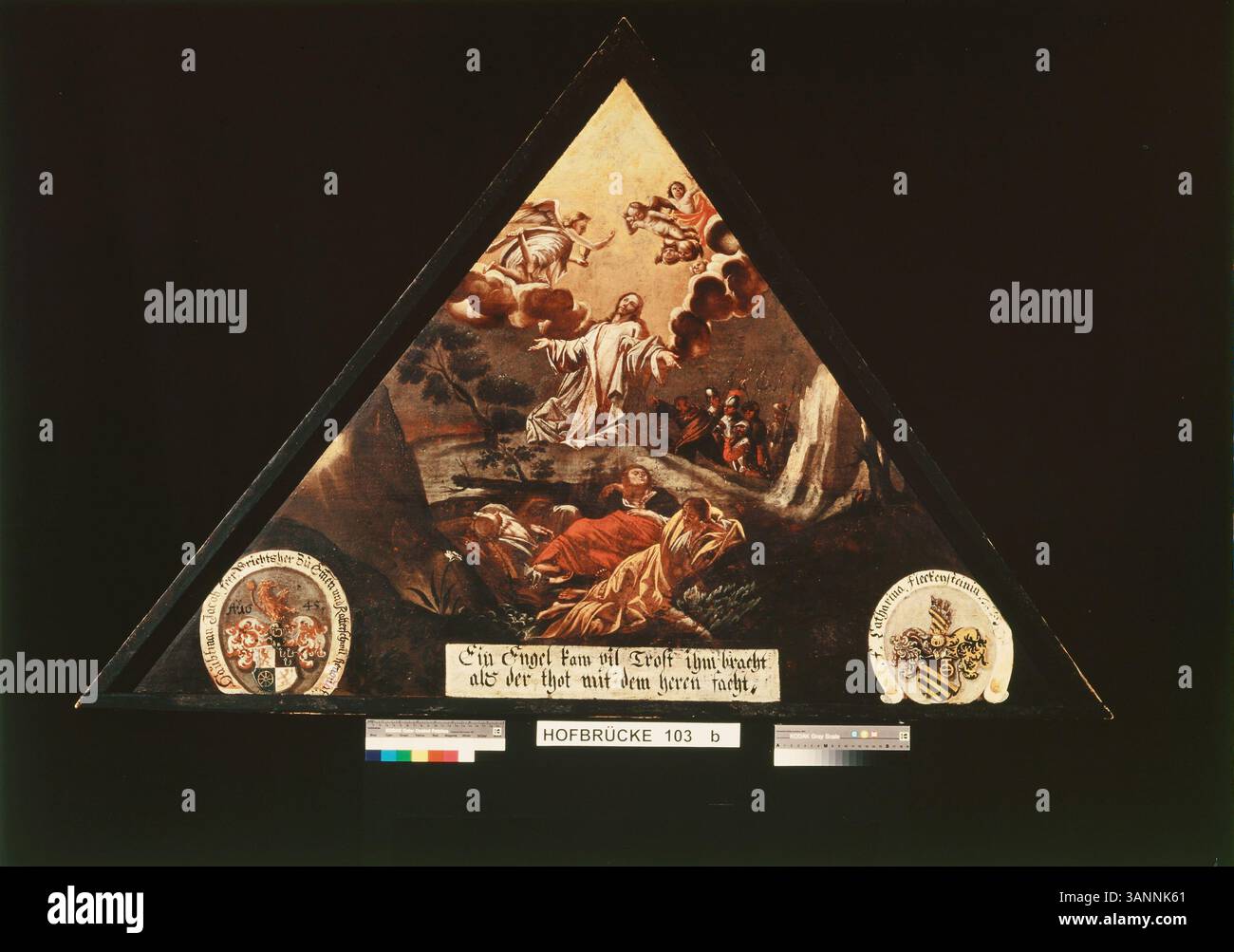 This artwork depicts the moment in the Garden of Gethsemane when an ...