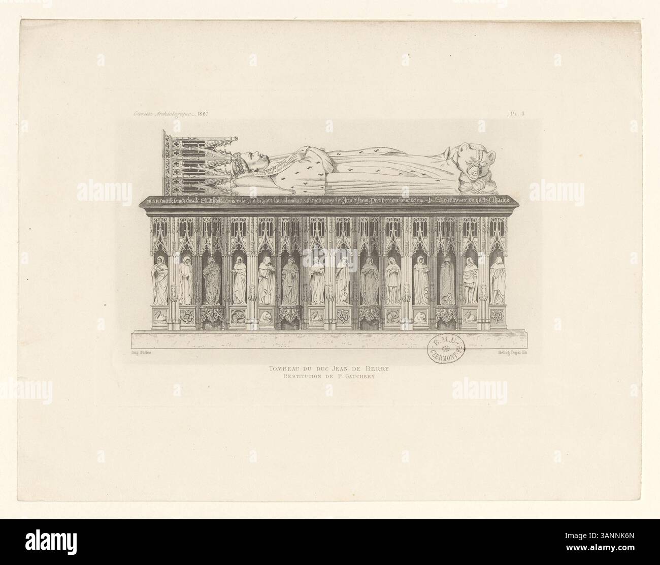 The 'Tombeau du duc Jean de Berry,' restored by Paul Gauchery, features ...