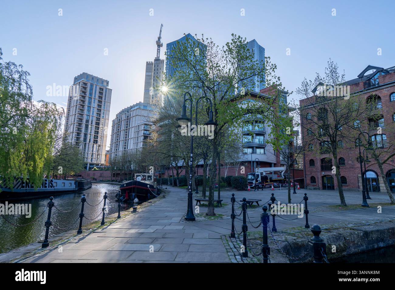 Image of the Castlefield area in Manchester UK in the morning Stock ...