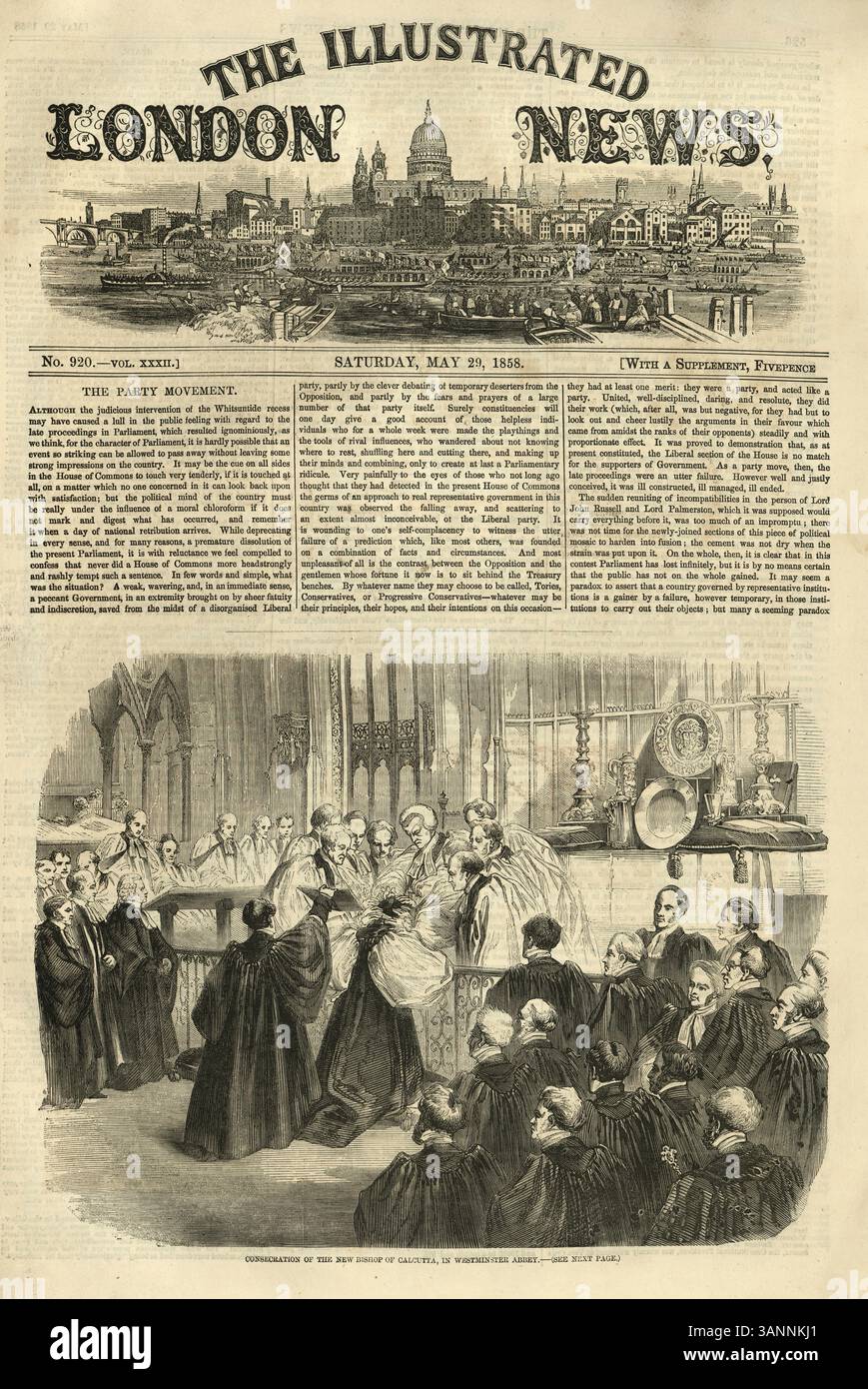 Consecration of the George Cotton, 1812 to 1866, Anglican Bishop of ...