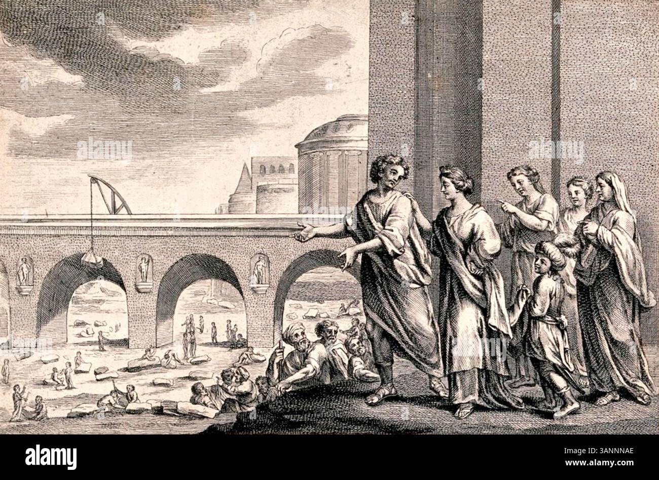 This 18th-century French artwork by Jacques de Sève portrays Nitocris ...