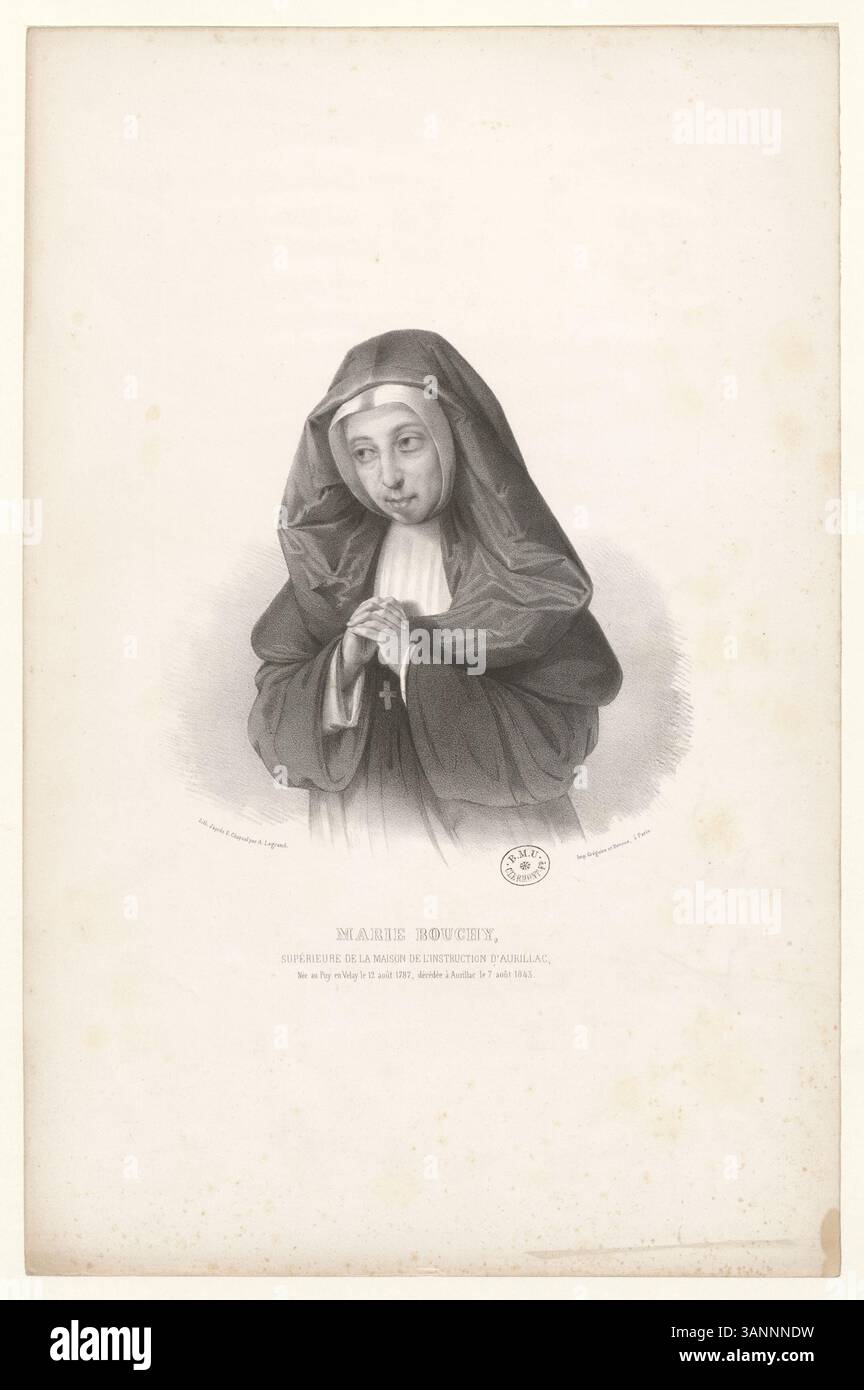 Lithograph from the Boyer collection depicting Marie Bouchy, the ...