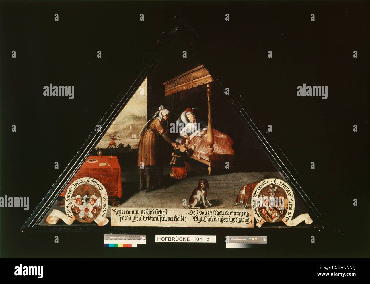 This painting shows the moment when Isaac blesses his son Jacob ...