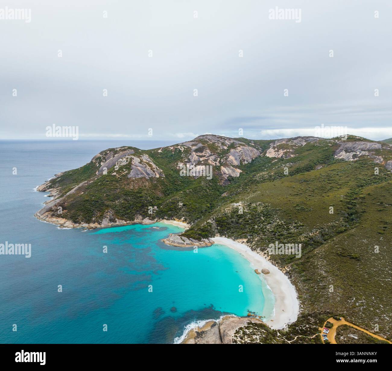 Aerial view of Little Beach and Waterfall Beach, Nanarup, Western ...