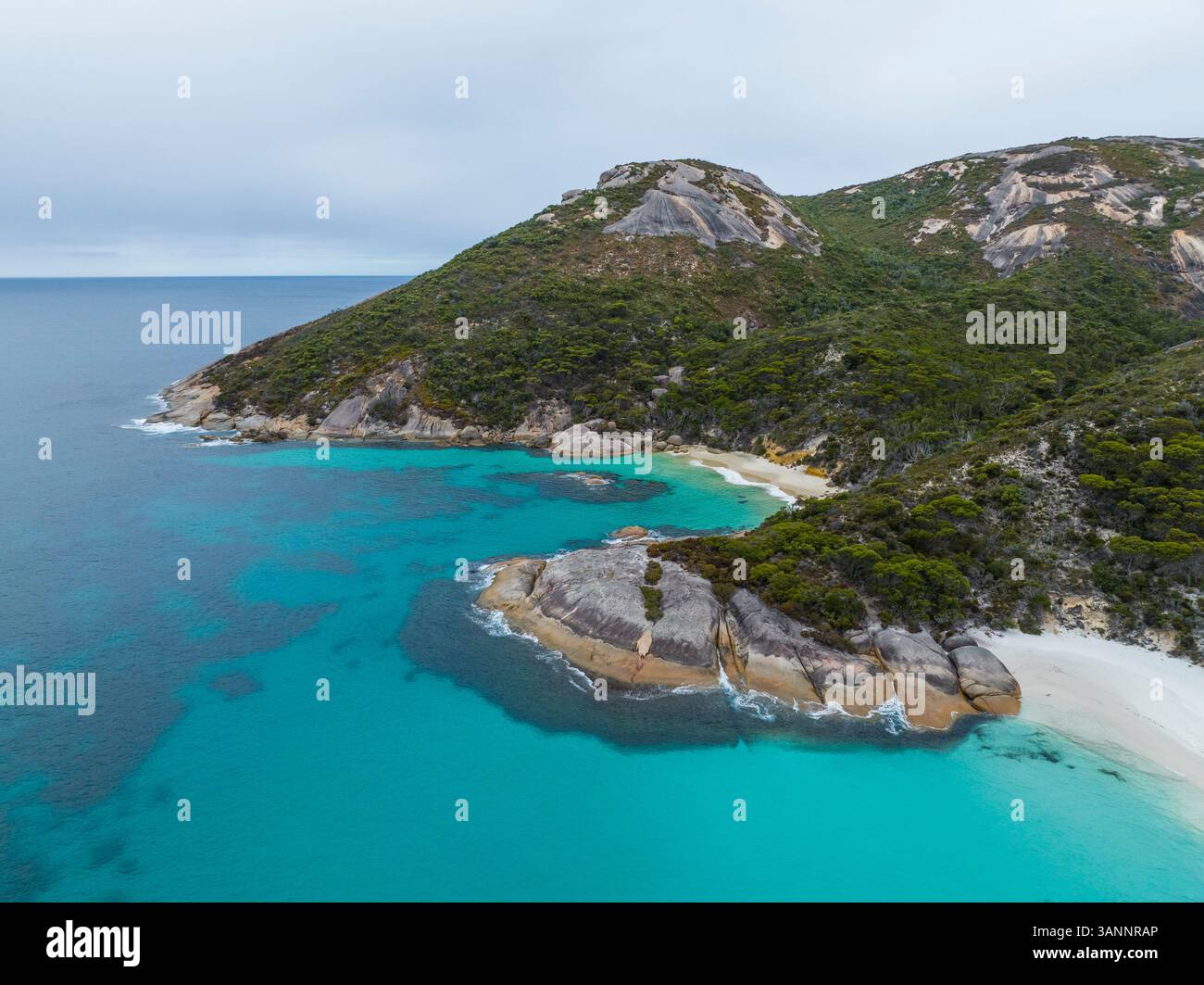 Aerial view of Little Beach and Waterfall Beach, Nanarup, Western ...