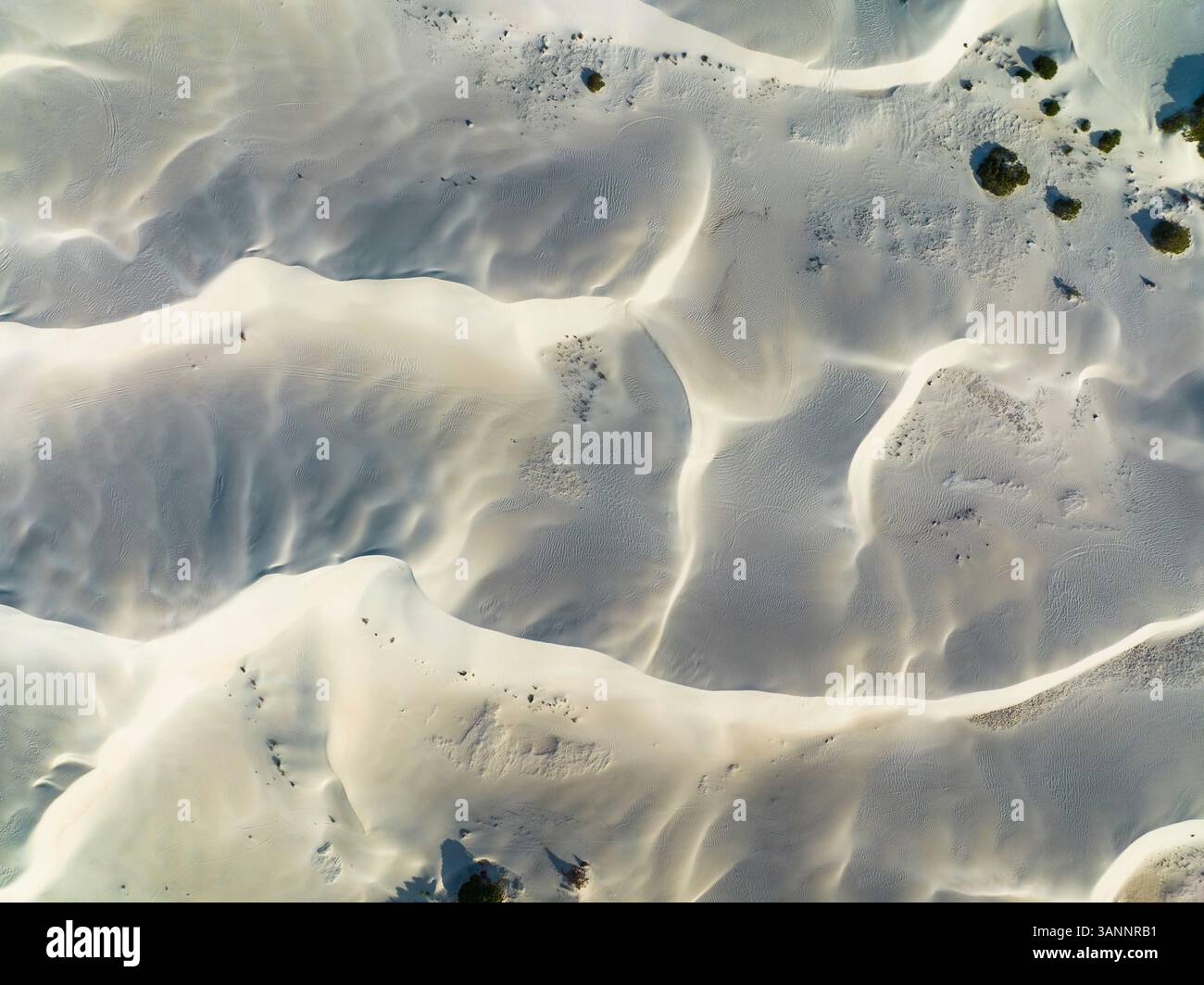 Aerial view of Mullet Lake Nature Reserve with sand dunes, Western ...
