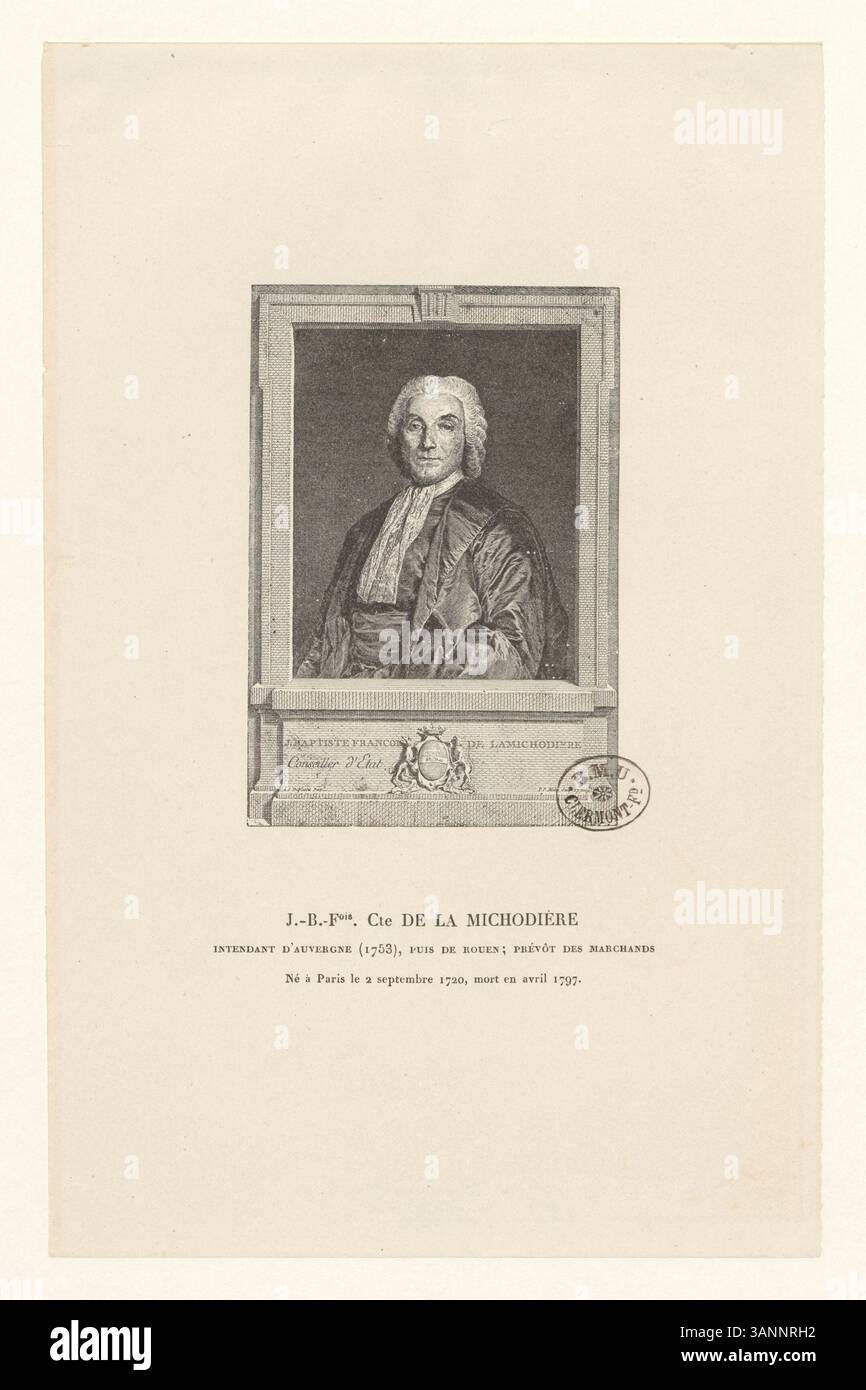 Photomechanical print of Jean-Baptiste de La Michodière, Comte de La ...