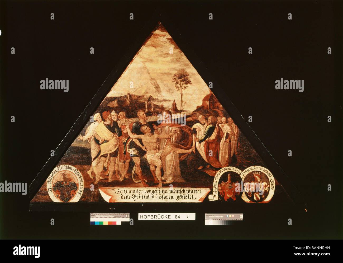 This painting depicts the healing of the demon-possessed man from ...