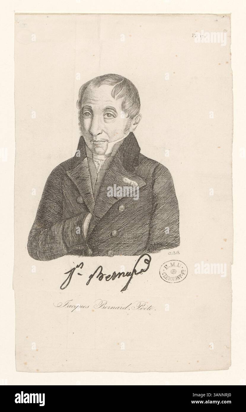 Jacques Bernard, Poète, is featured in BOYER 241. This print, from the ...