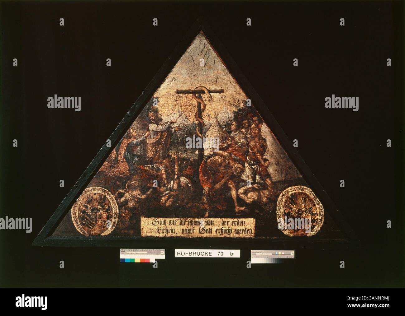 This painting depicts the biblical event of the raising of the bronze ...