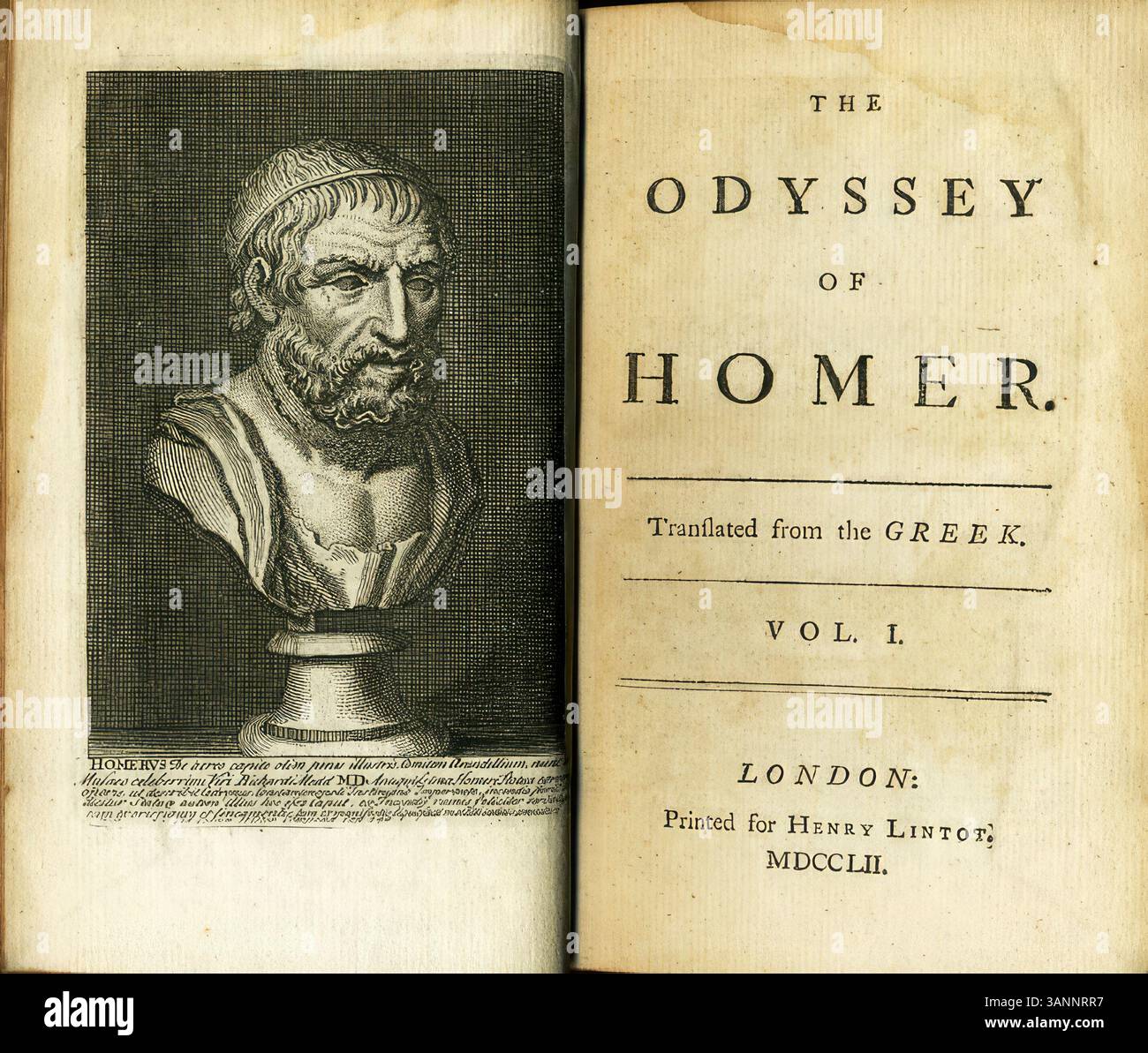 The frontispiece and title page of 1752 edition of the translation of ...