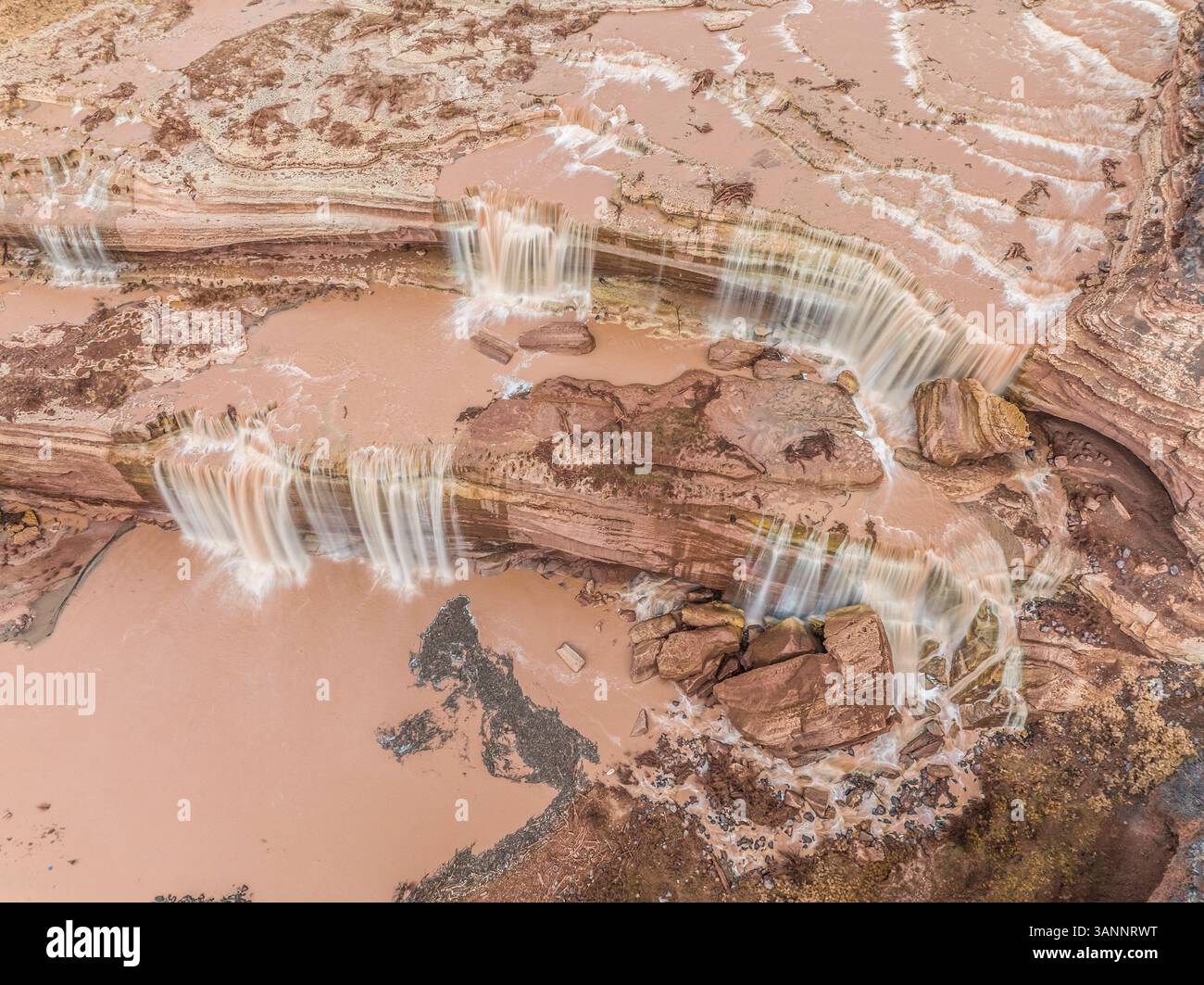 Aerial view of Grand Falls and Little Colorado river, Leupp, Arizona ...