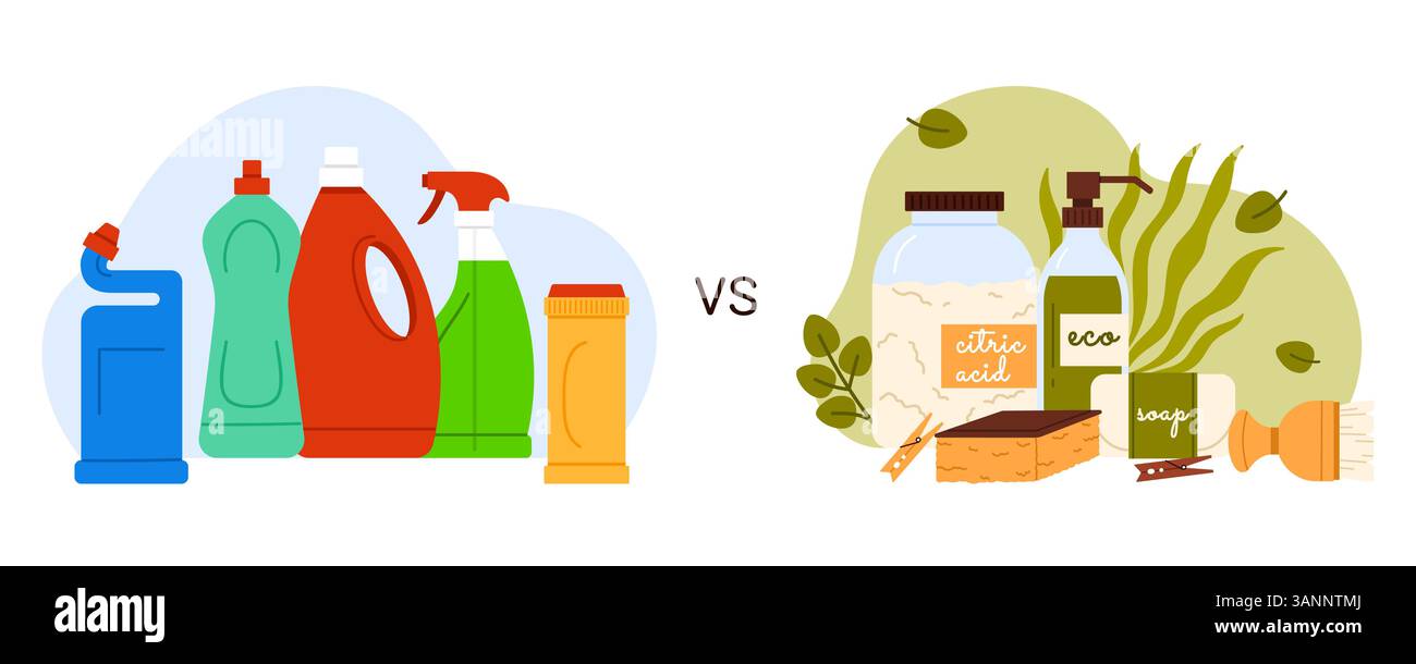 Eco friendly biodegradable organic cleaning products vs chemical ...