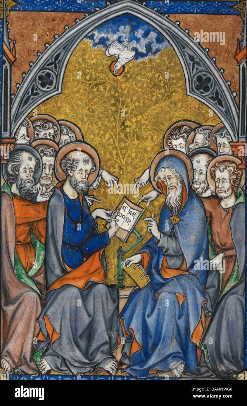 A manuscript illustration from 'Somme le Roy', a moral compendium from ...