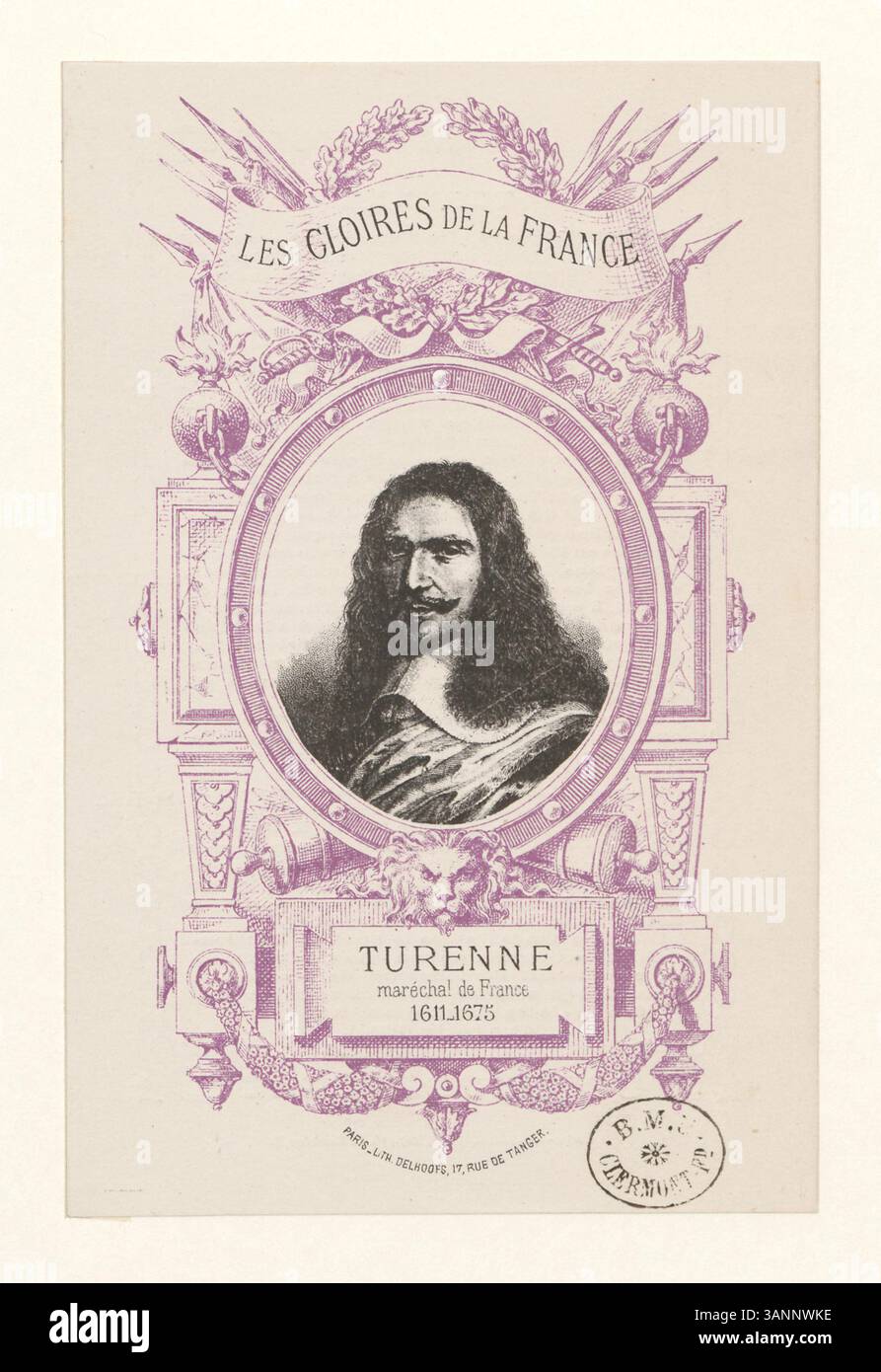 This lithograph commemorates Turenne, Maréchal de France, covering his ...