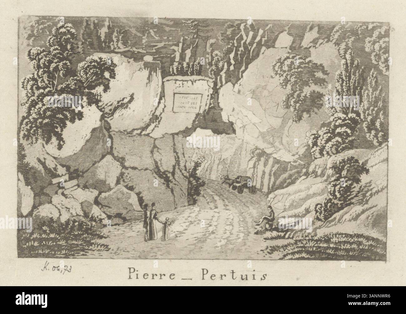 This 19th-century aquatint print by Pierre Pertuis features a scenic ...