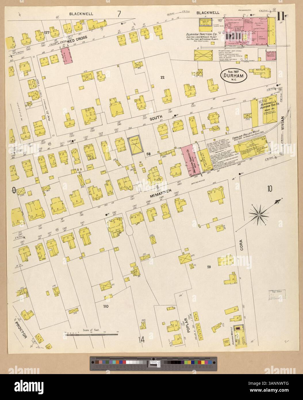 This Sanborn Fire Insurance Map of Durham, North Carolina, dated August ...