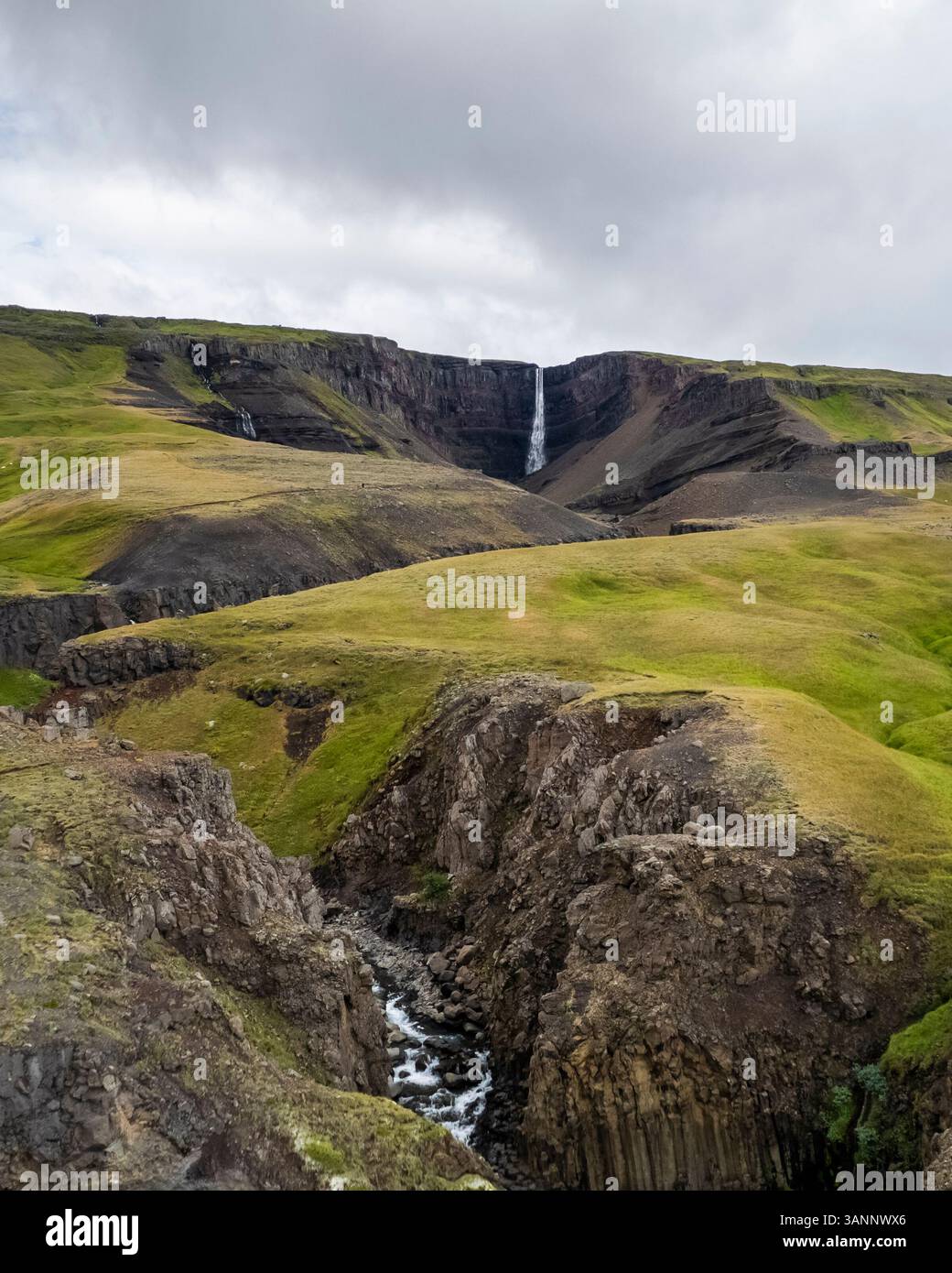 Aerial view litlanesfoss waterfall in hi-res stock photography and ...