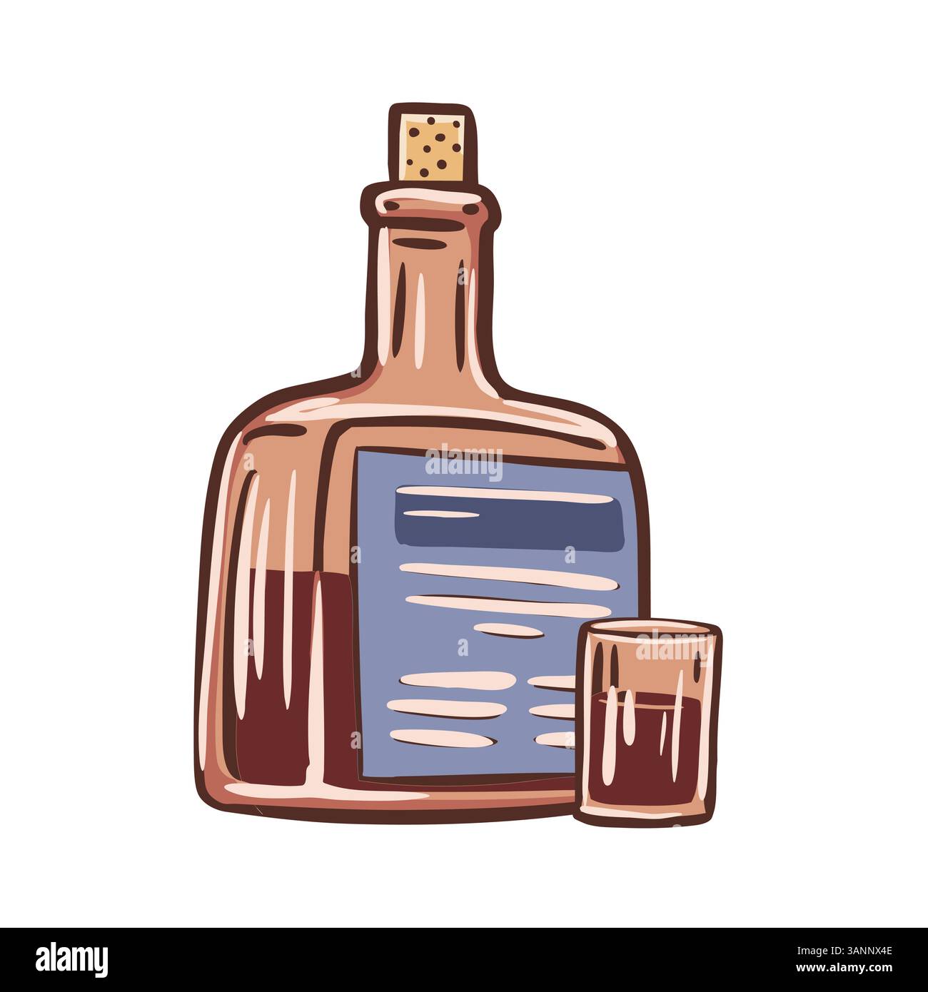 Shadow hand alcohol bottle Stock Vector Images - Alamy