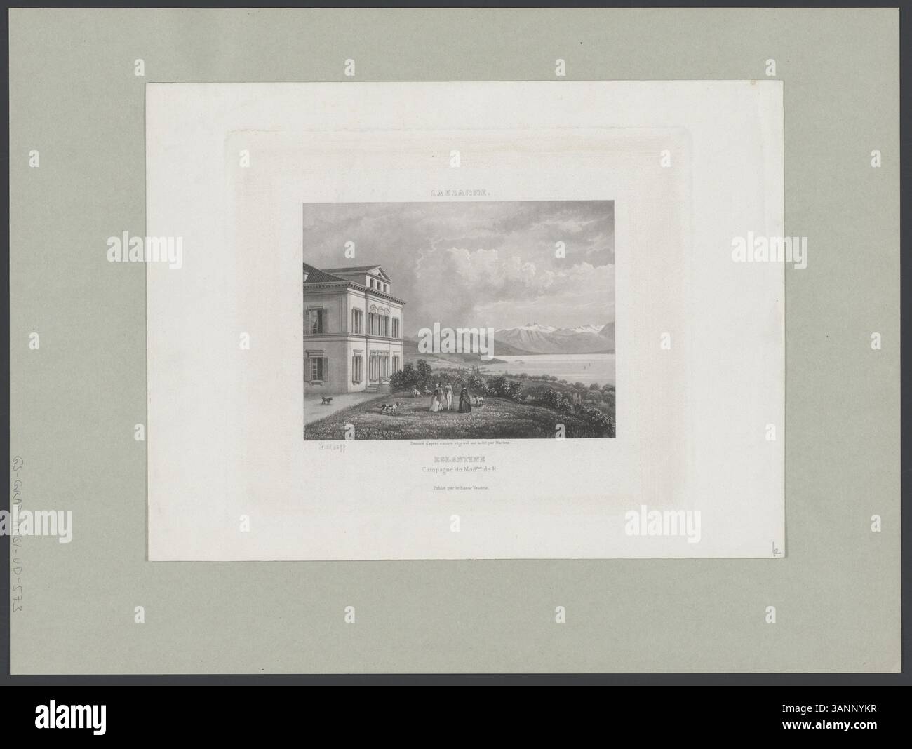 The print illustrates Eglantine, the estate of Madame de R, located in ...