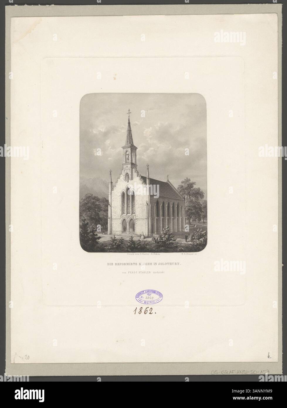 A steel engraving print by Heinrich Zollinger depicting the Reformed ...