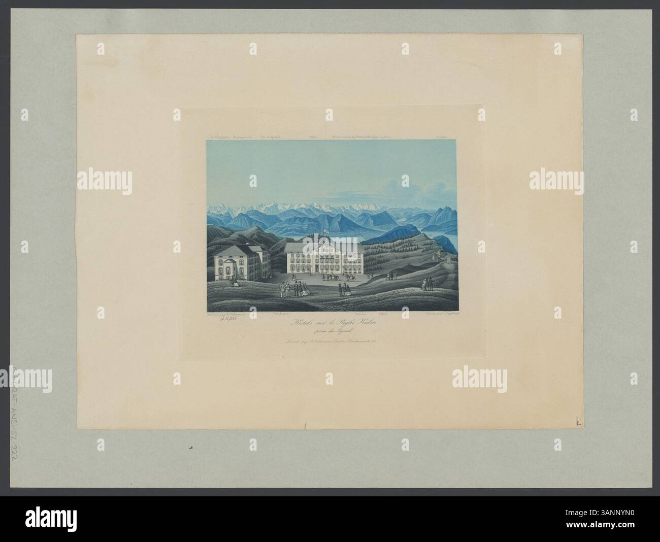Aquatint and etching print by Johann Rudolf Dikenmann and Heinrich Siegfried, depicting the Rigi ...