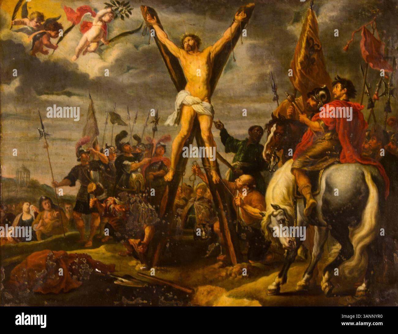 The Crucifixion of St. Andrew, painted by the School of Rubens between ...