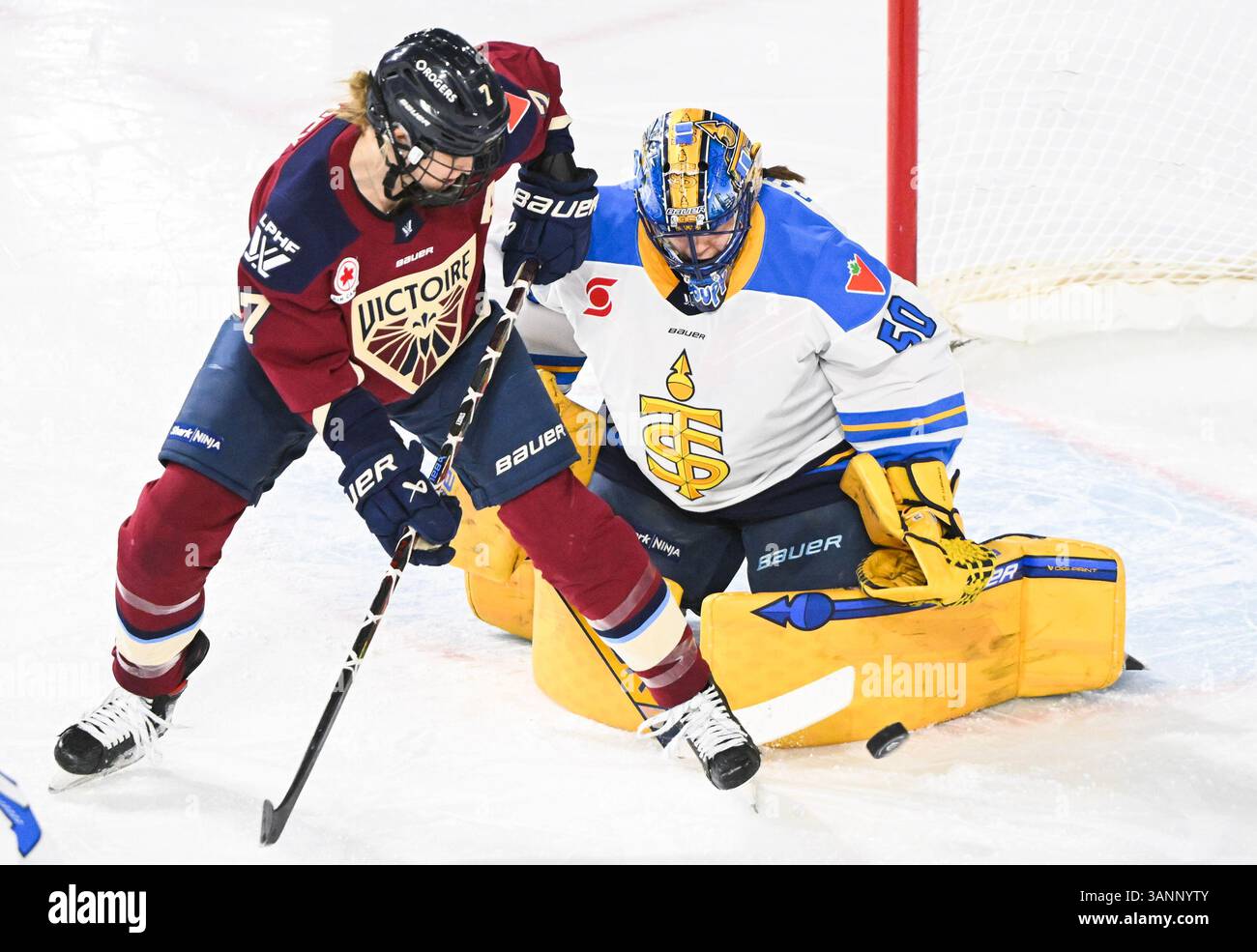 Laval, Canada. 23rd Mar, 2025. Montreal Victoire's Laura Stacey (7 ...