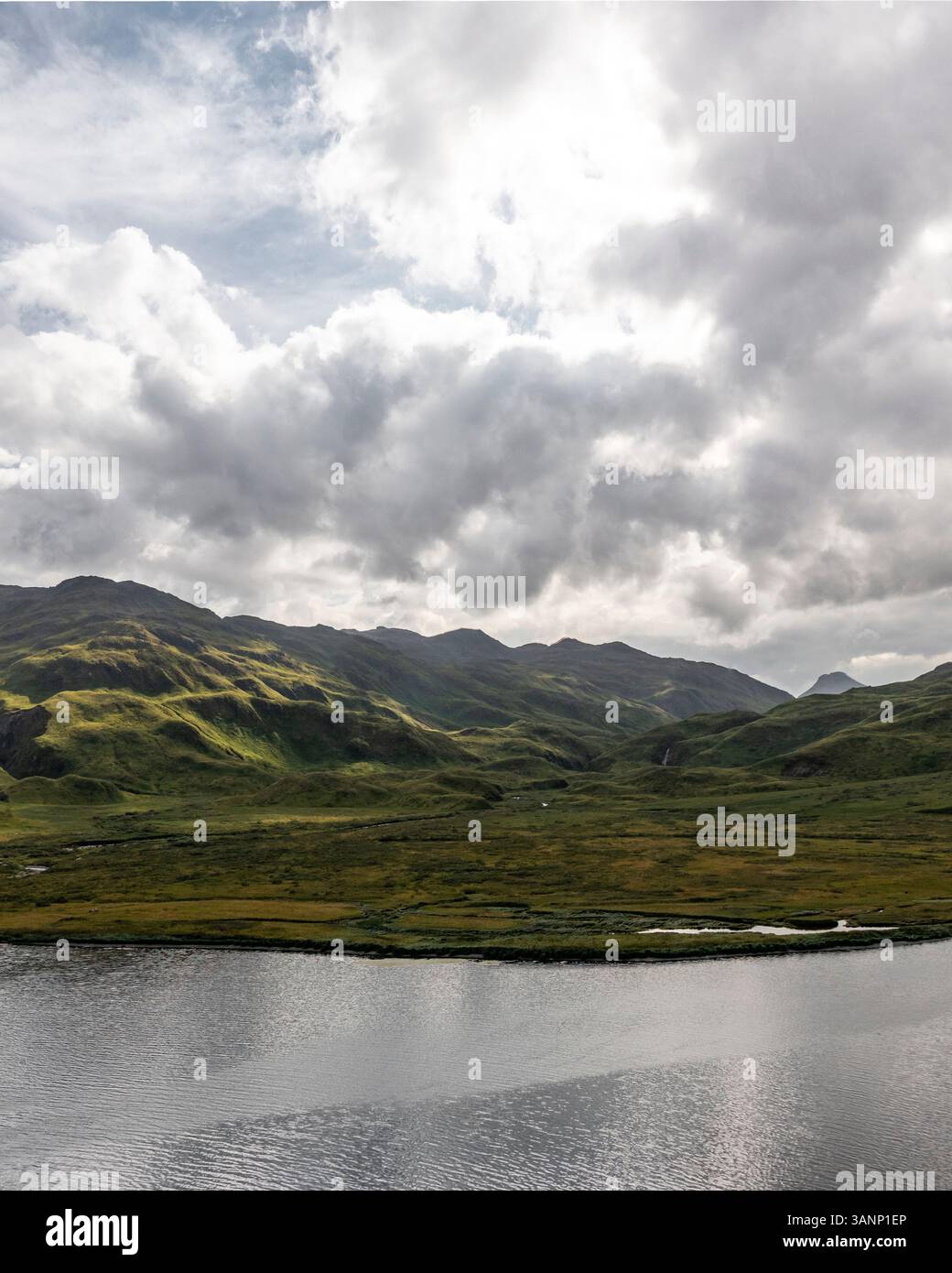 Aerial view of Captain Bay in Unalaska, Alaska, United States Stock ...