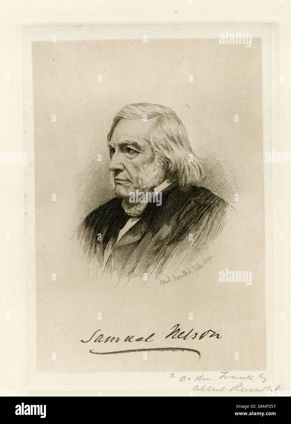 Albert Rosenthal's 1890 print of Samuel Nelson depicts the renowned ...